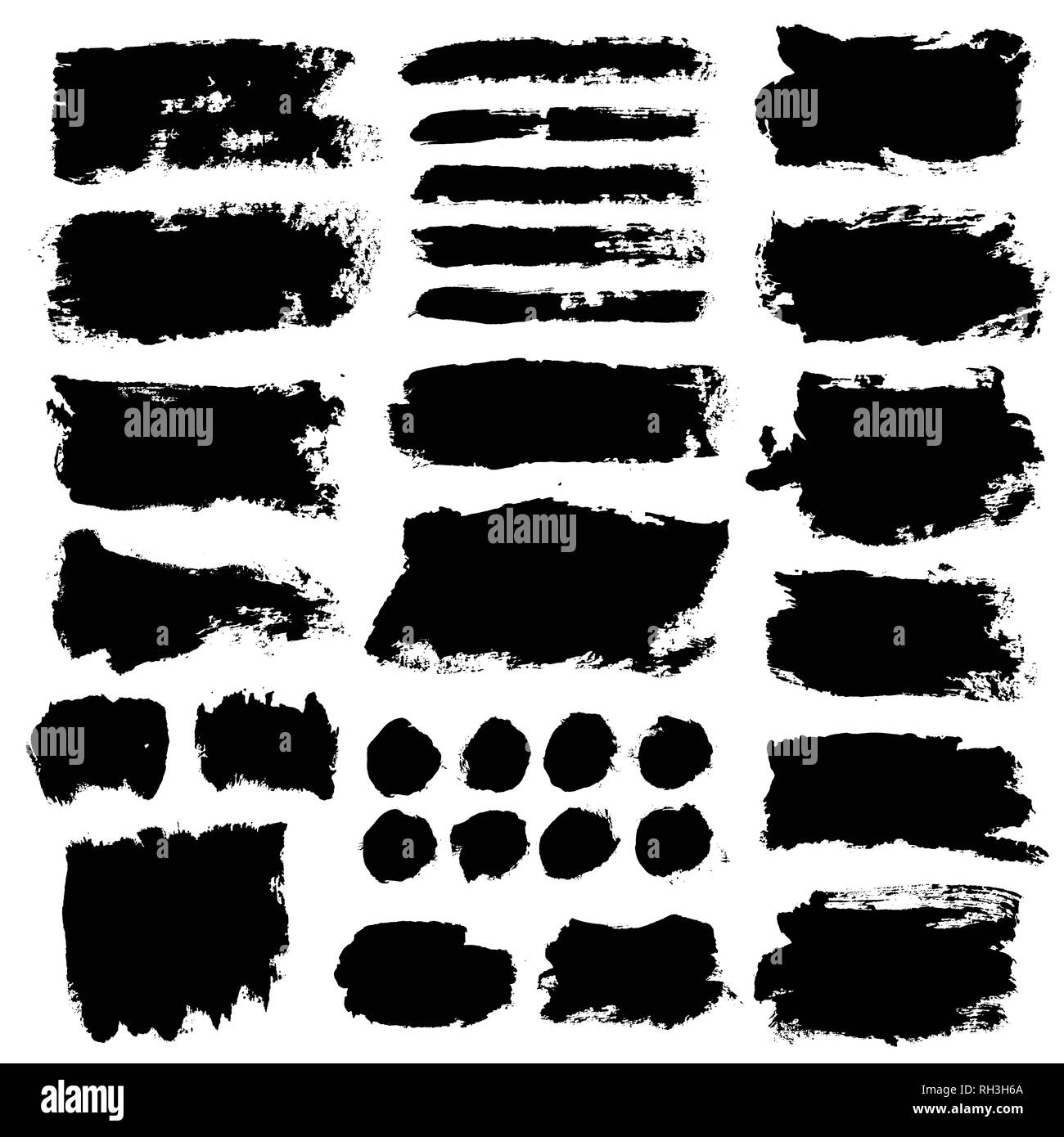 Brush strokes set vector painted isolated objects Stock Vector Image & Art - Alamy