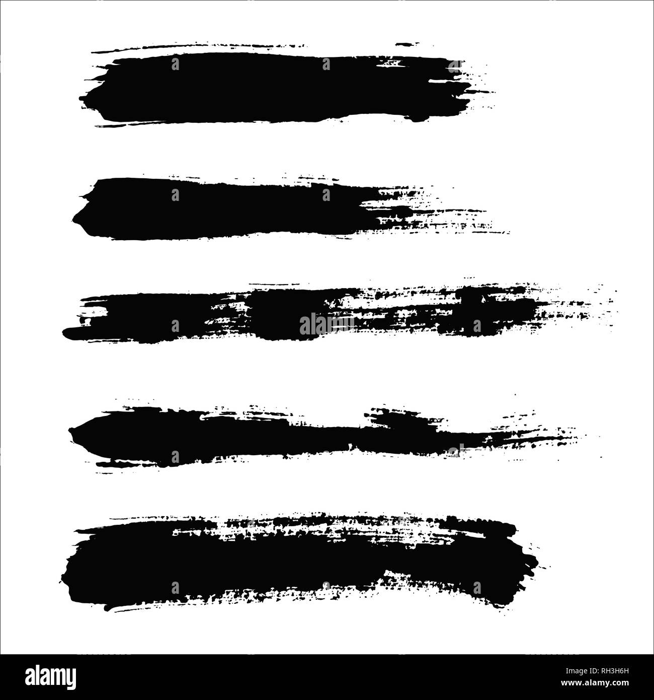 Brush strokes set vector painted isolated objects Stock Vector Image & Art - Alamy