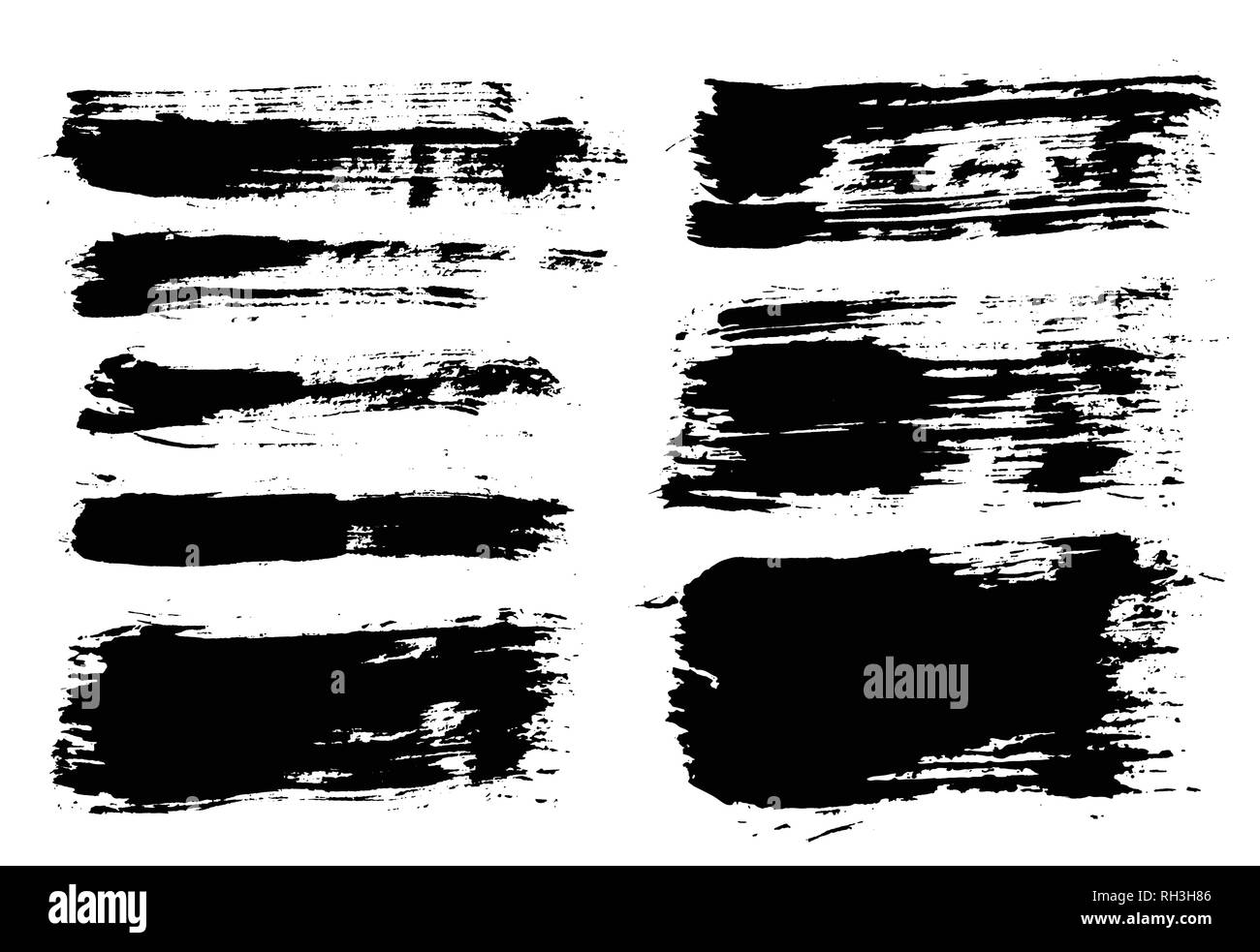 Brush strokes set vector painted isolated objects Stock Vector Image & Art - Alamy