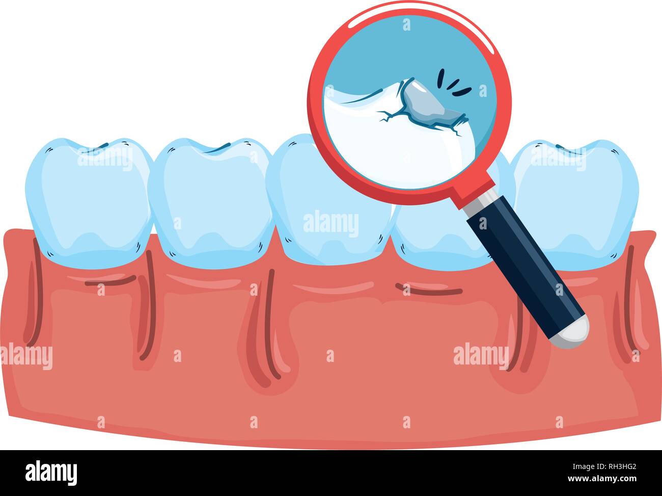 human teeth with magnifying glass Stock Vector Image & Art - Alamy