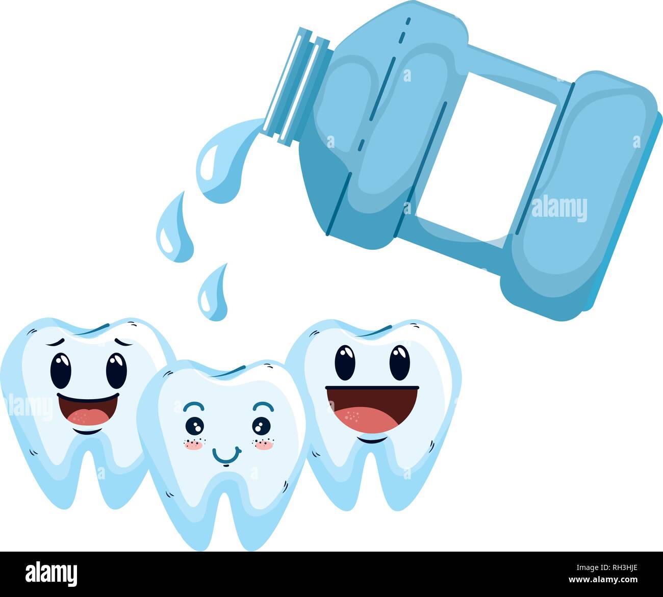 comic teeth with mouthwash kawaii characters Stock Vector Image & Art ...