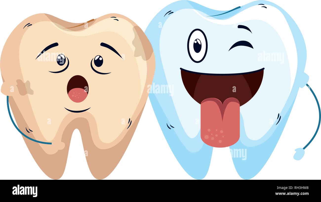 comic teeth couple kawaii characters Stock Vector Image & Art - Alamy