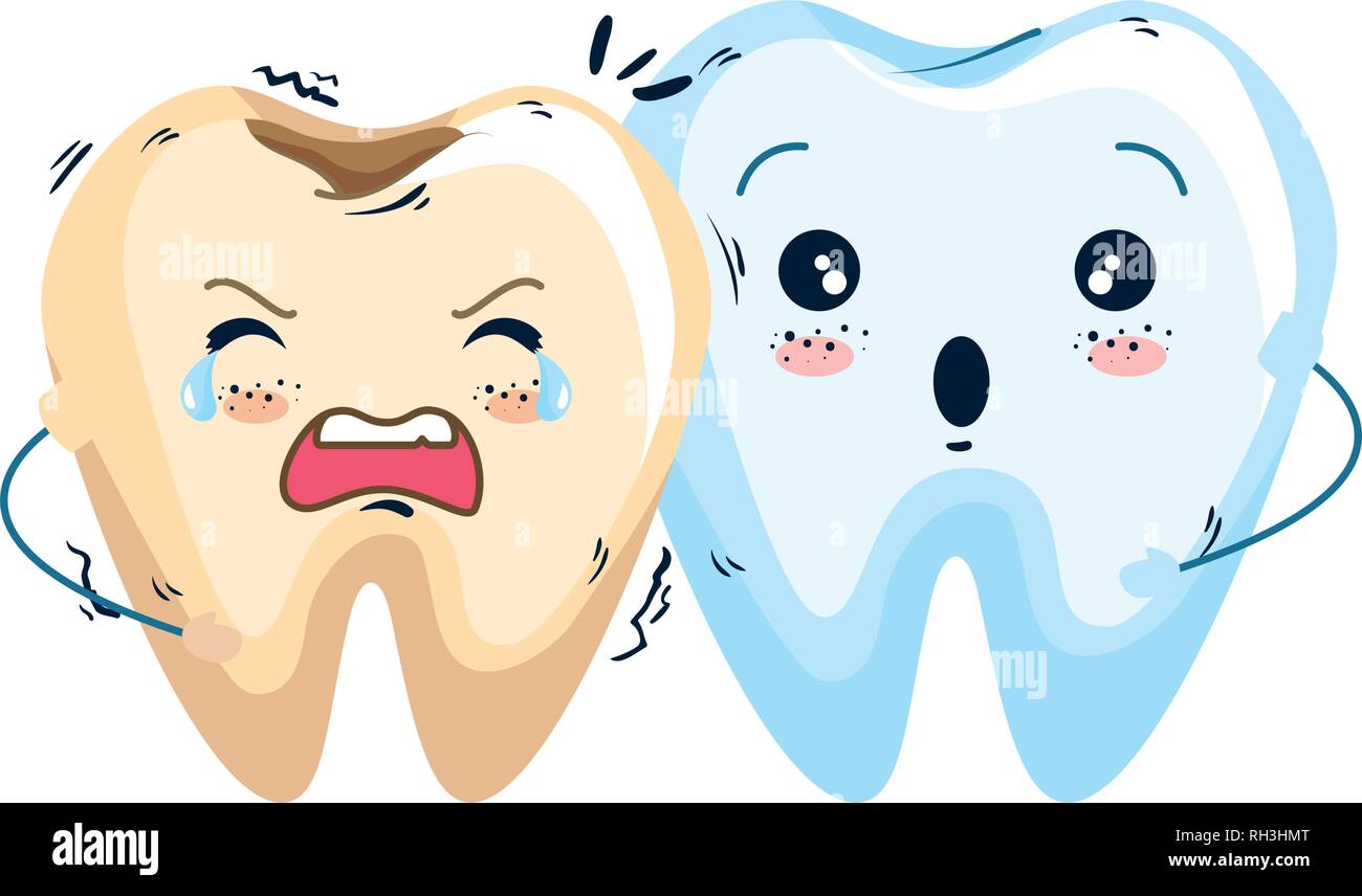 comic teeth break couple kawaii characters Stock Vector Image & Art - Alamy