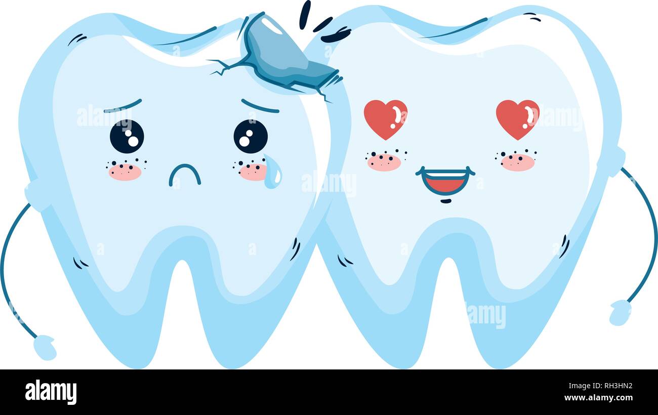 comic teeth couple with heart kawaii Stock Vector Image & Art - Alamy