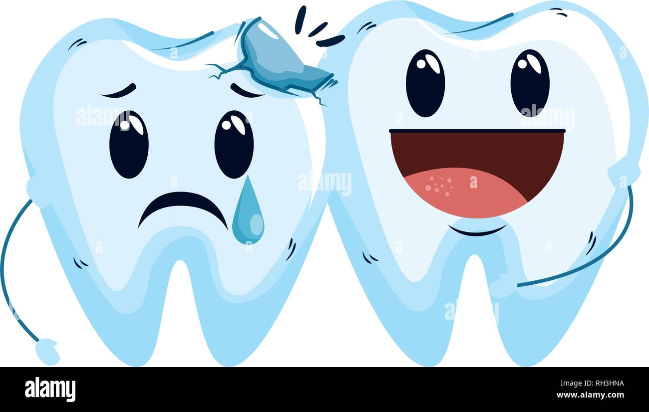 comic teeth break couple kawaii characters Stock Vector Image & Art - Alamy