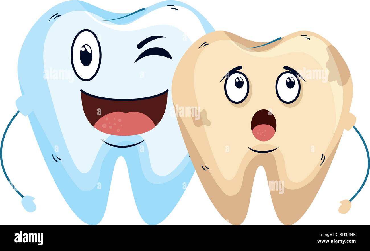 comic teeth couple kawaii characters Stock Vector Image & Art - Alamy