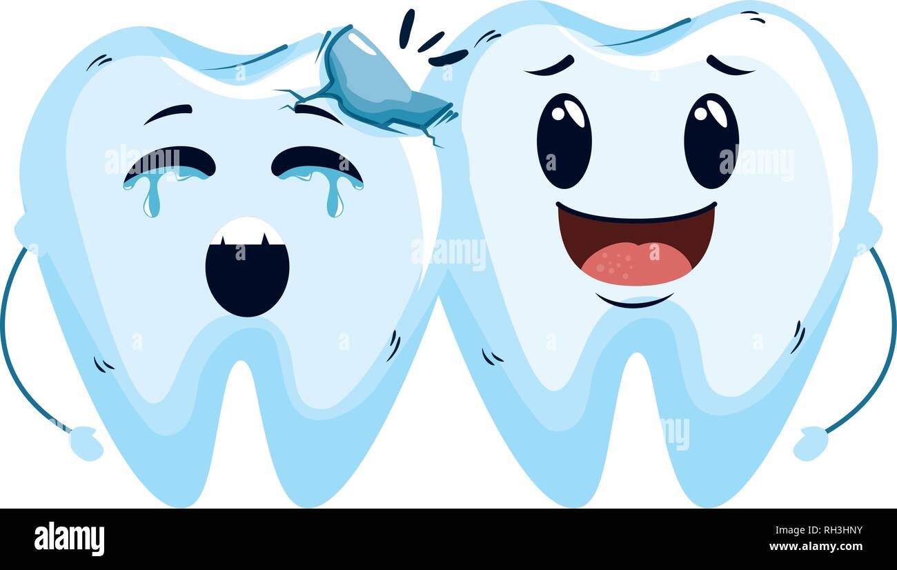 comic teeth break couple kawaii characters Stock Vector Image & Art - Alamy
