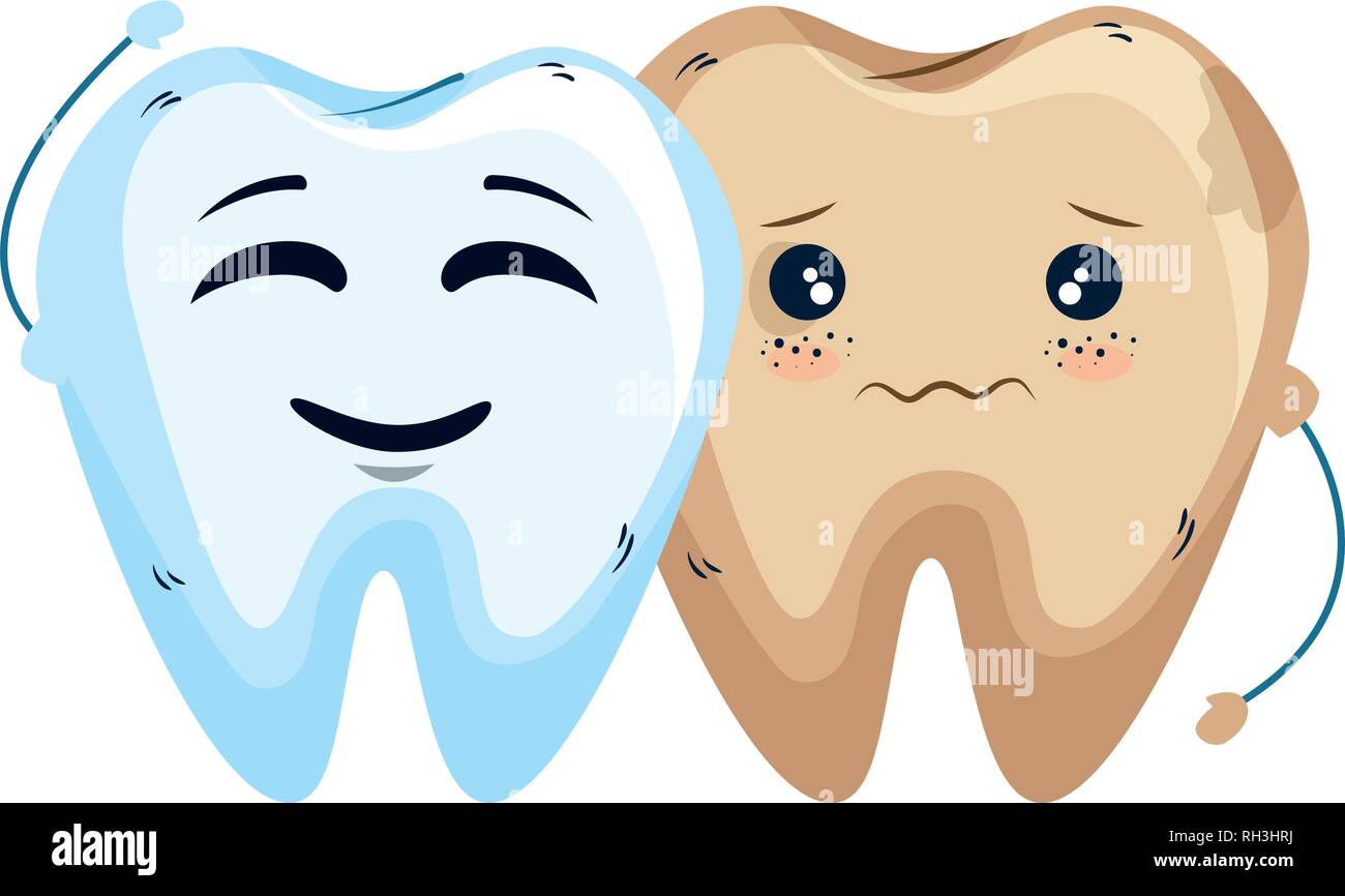 comic teeth couple kawaii characters Stock Vector Image & Art - Alamy