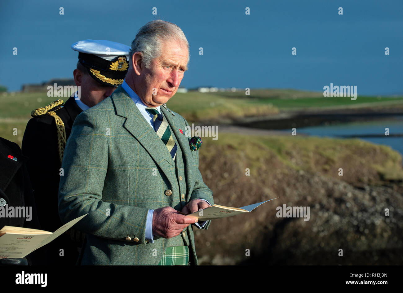 HRH The Prince Charles, Lord of the Isles at the Iolaire War Memorial ...
