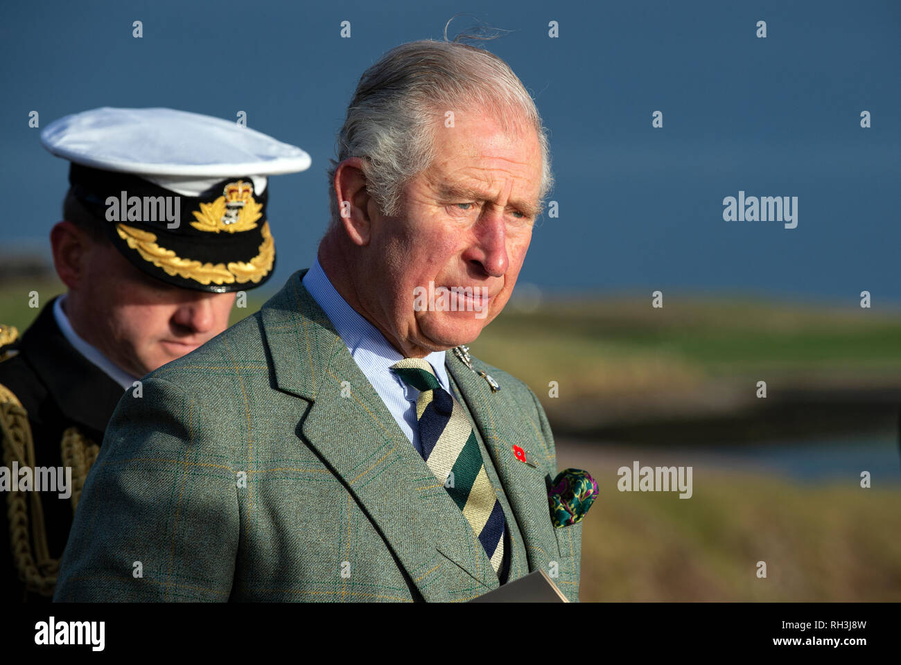 HRH The Prince Charles, Lord of the Isles at the Iolaire War Memorial ...