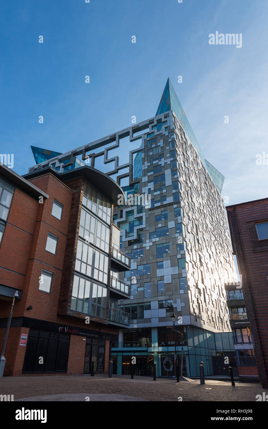 The Cube mixed use building near the Mailbox in Birmingham Stock Photo ...