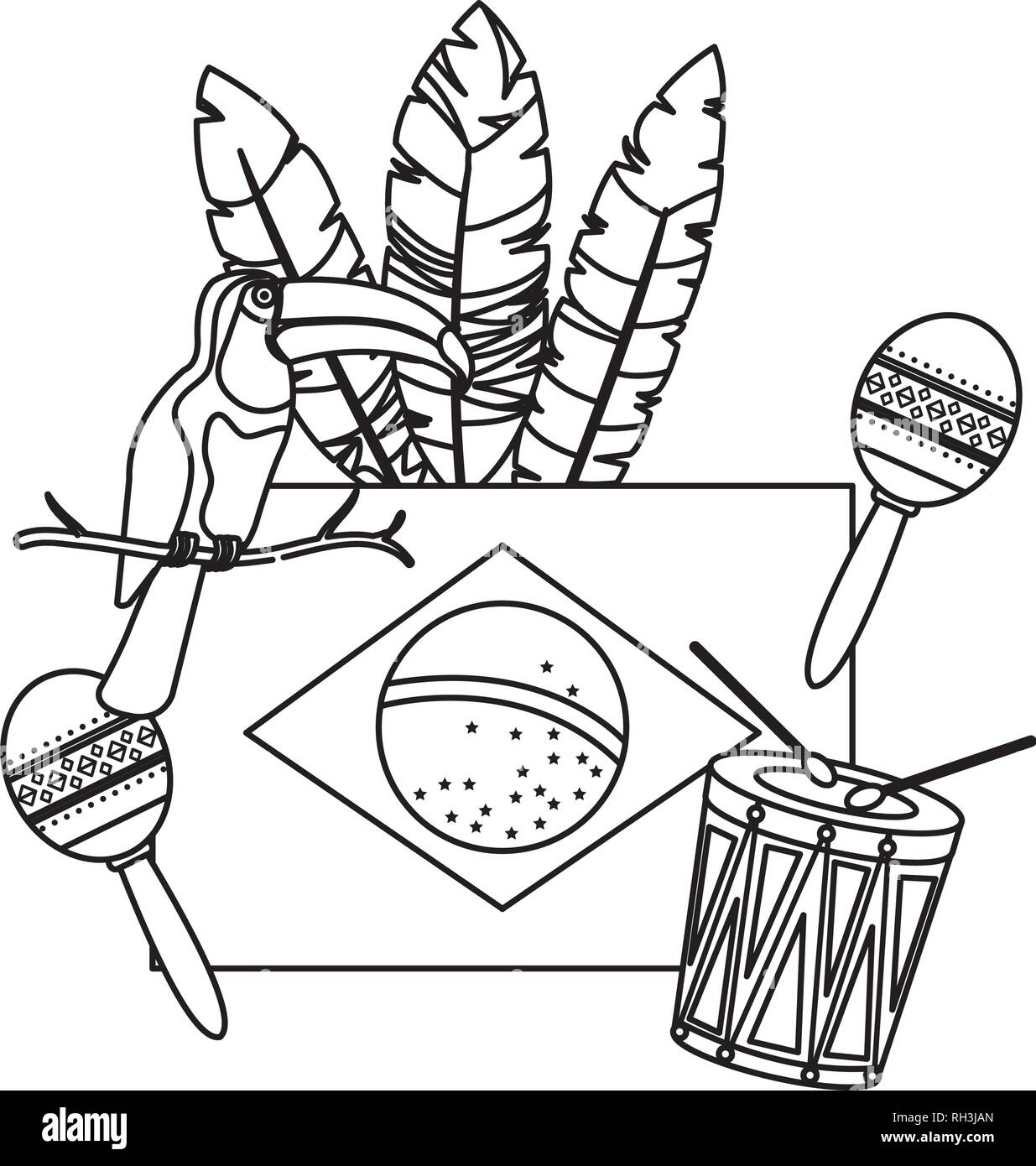 brazilian flag with culture icons Stock Vector Image & Art - Alamy