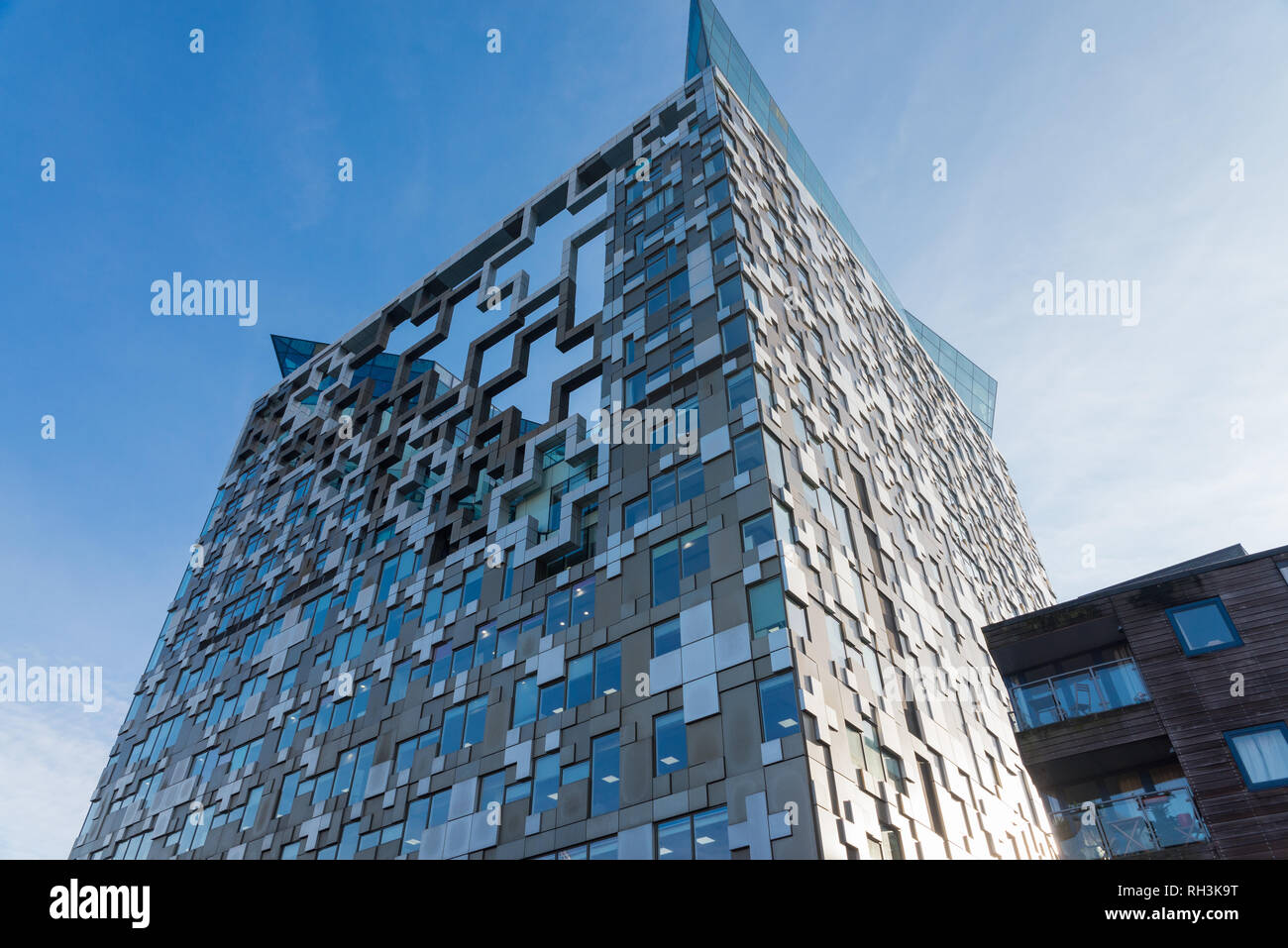 The Cube mixed use building near the Mailbox in Birmingham Stock Photo ...