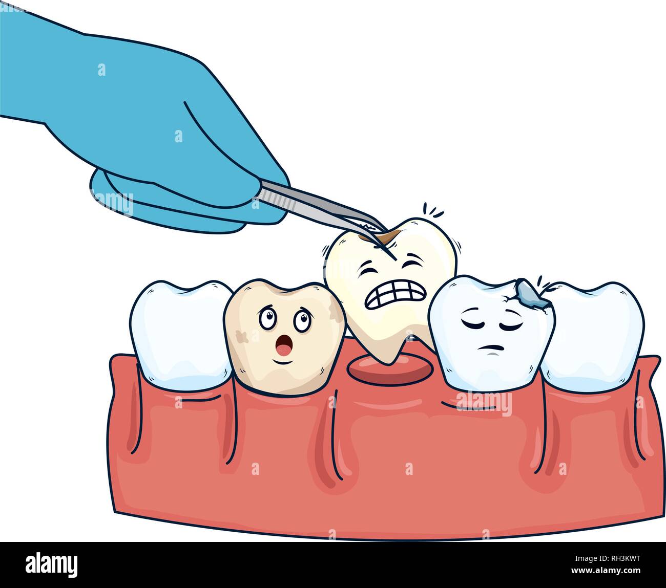 dentist extracting tooth with pliers Stock Vector Image & Art - Alamy