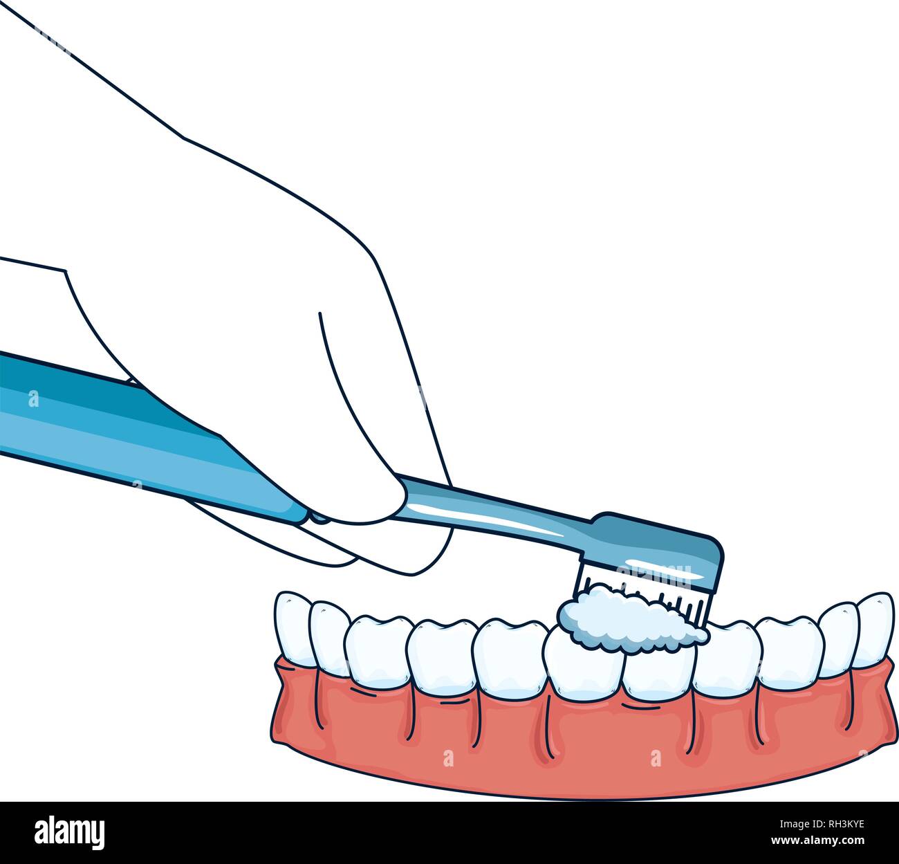Using toothbrush Stock Vector Images - Alamy