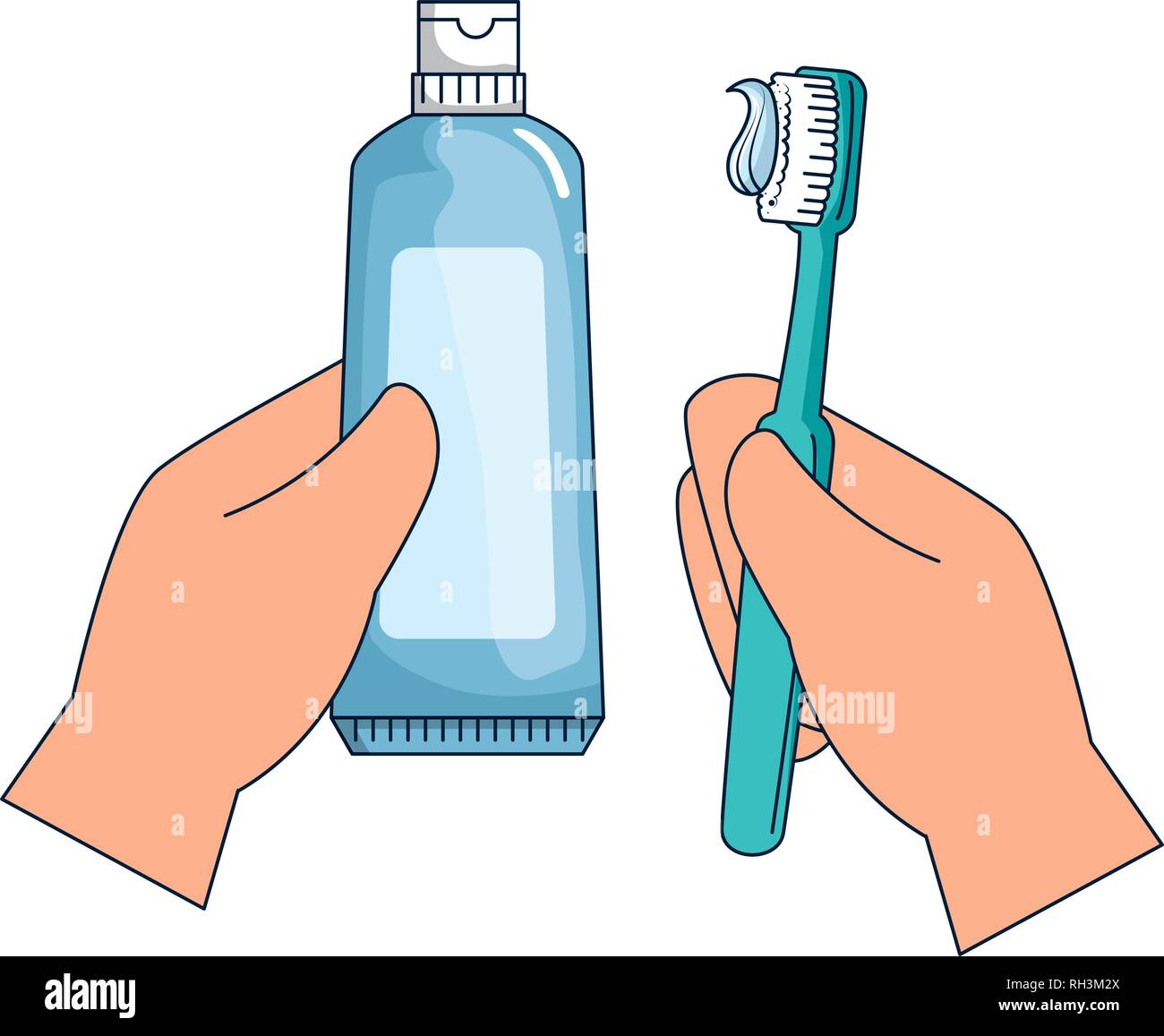 hand with tooth brush Stock Vector Image & Art - Alamy