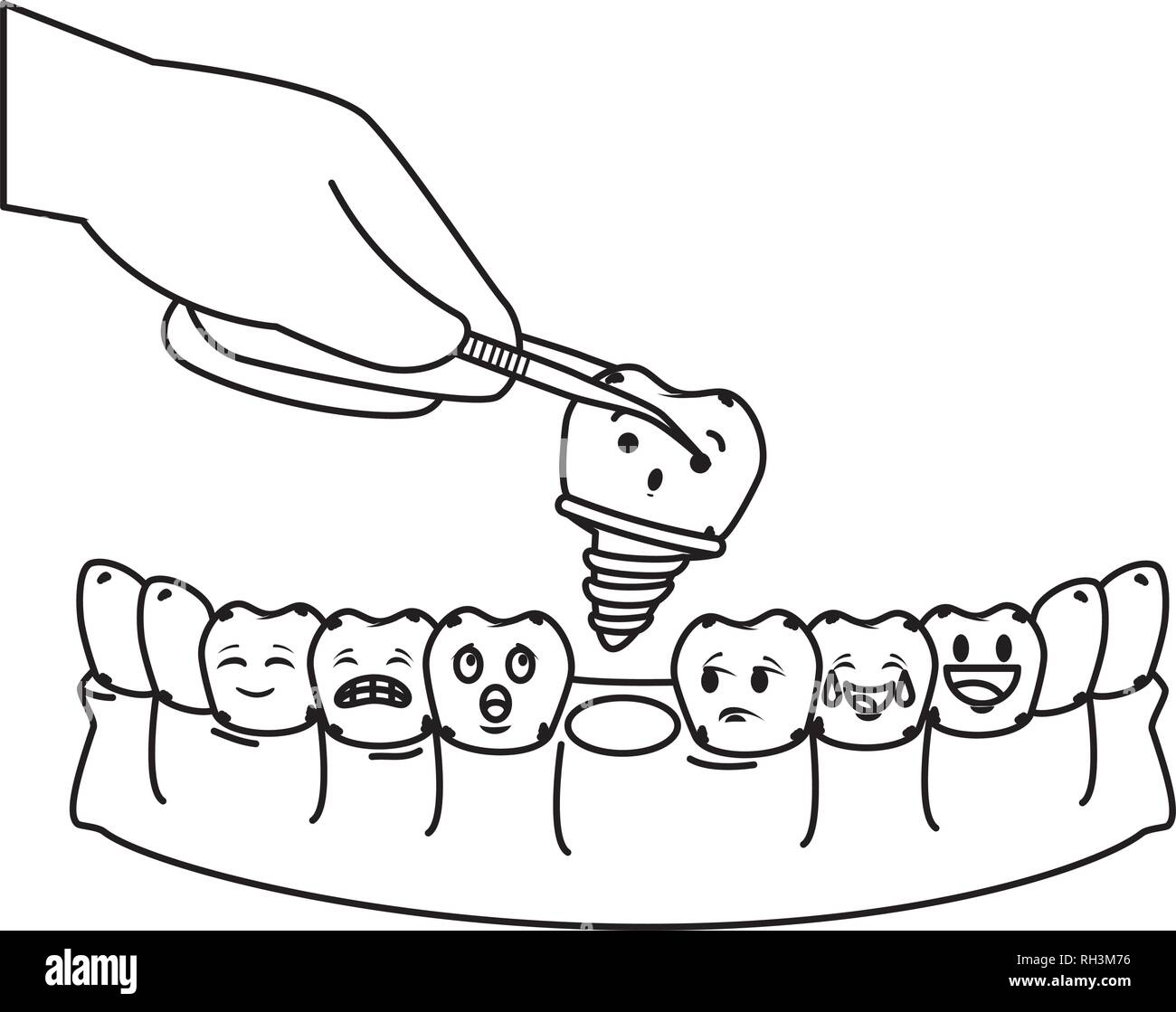 human teeth with pliers extracting implant Stock Vector Image & Art - Alamy