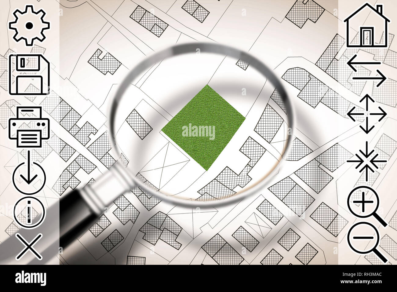 Looking for land to build a home? Imaginary cadastral map of territory ...