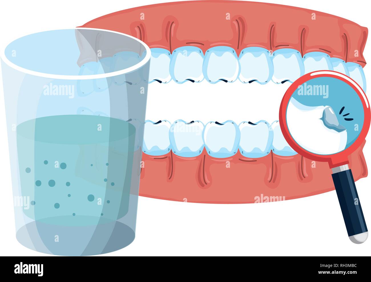 human teeth with magnifying glass Stock Vector Image & Art - Alamy