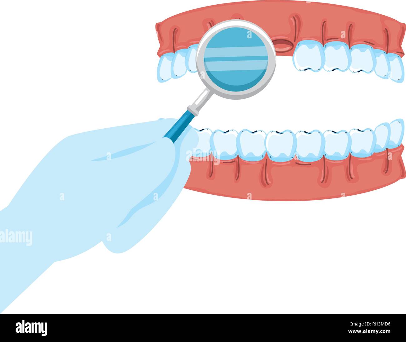 human teeth with magnifying glass Stock Vector Image & Art - Alamy