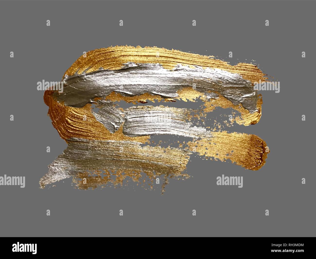 Ink brush stroke golden Stock Vector Images - Alamy