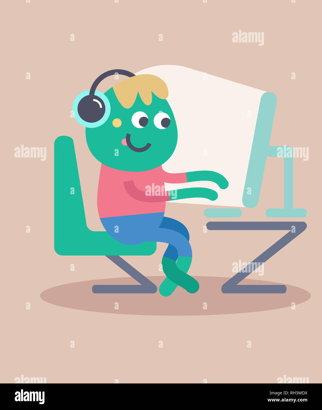 A little cartoon funny geek Stock Photo - Alamy