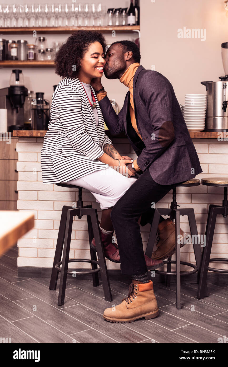 Nice handsome romantic man expressing his feelings Stock Photo - Alamy