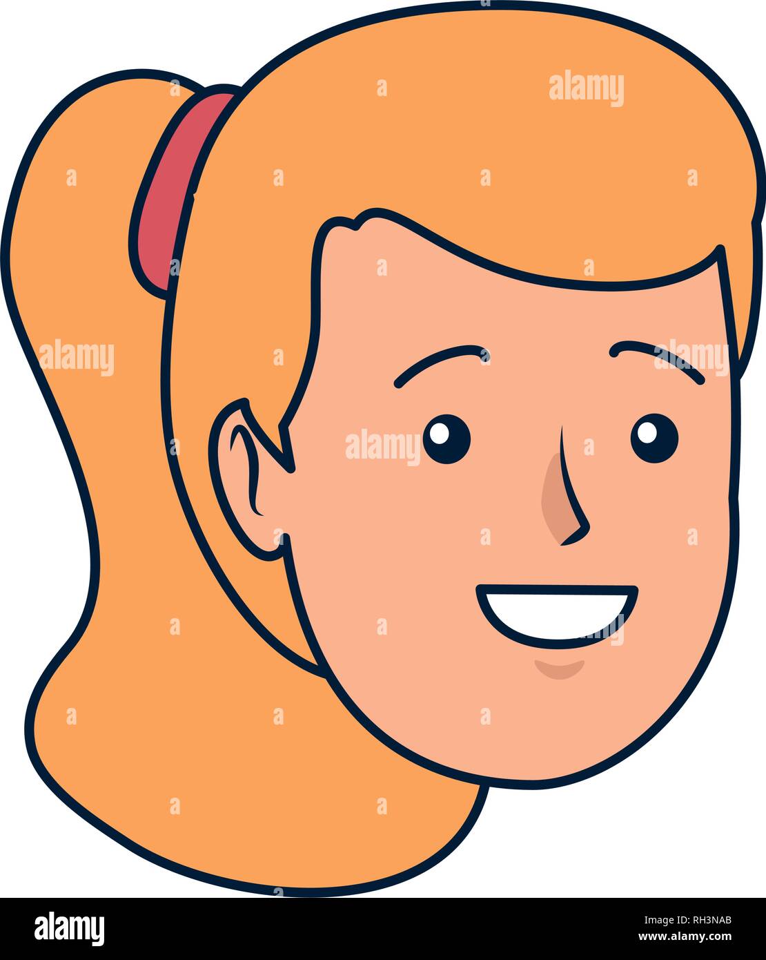 beautiful and young woman head character Stock Vector Image & Art - Alamy