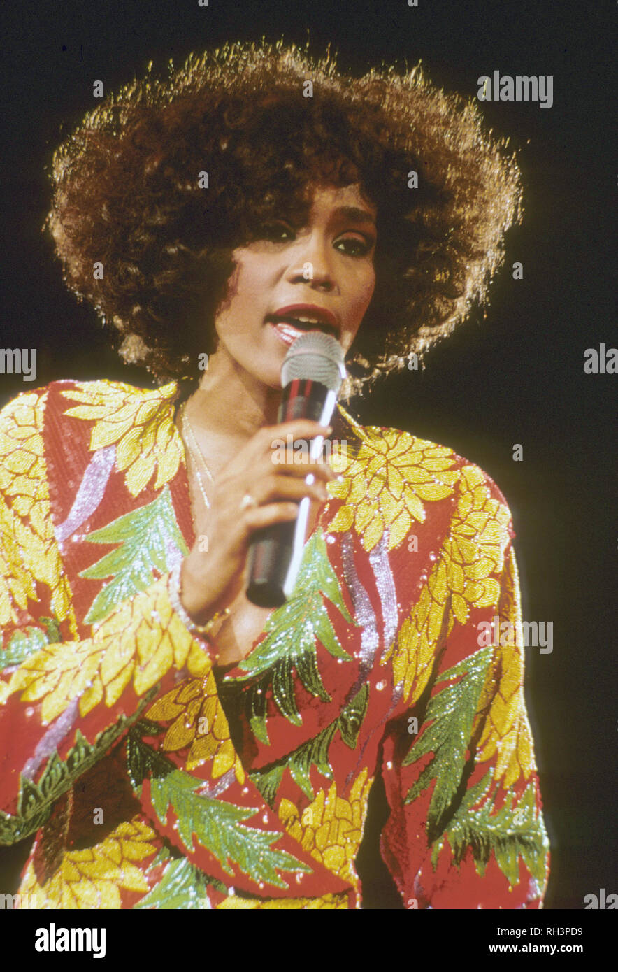 WHITNEY HOUSTON (1963-2012) American singer and film actress in 1987 ...