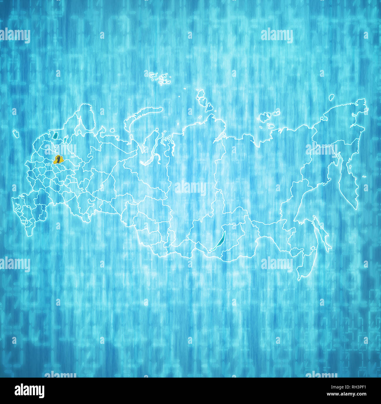 emblem of Yaroslavl Oblast on map with administrative divisions and ...