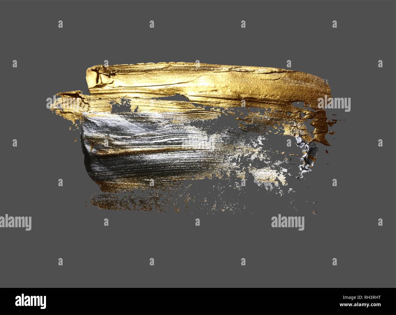 hand drawing gold brush stroke paint spot Stock Vector Image & Art - Alamy