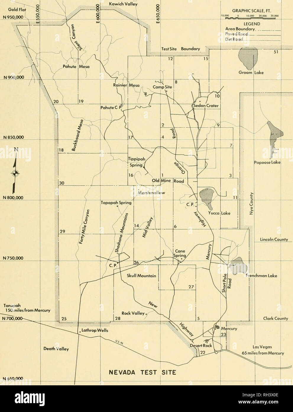 Nevada test site map hi-res stock photography and images - Alamy
