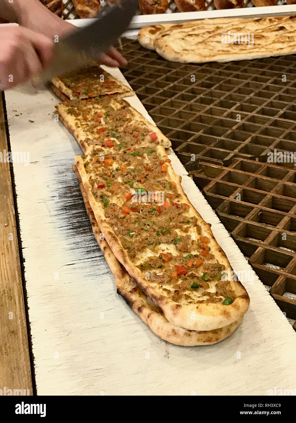 Turkish and Arabic Traditional Ramadan Bread Sliced Etli Ekmek Kebab ...