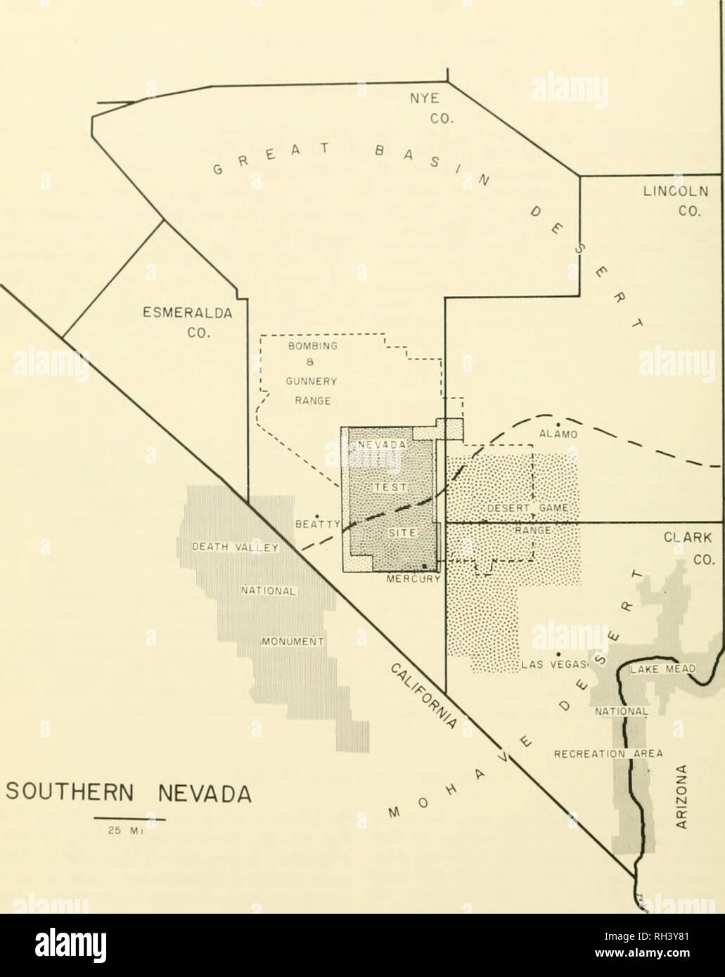 Nevada test site map hi-res stock photography and images - Alamy