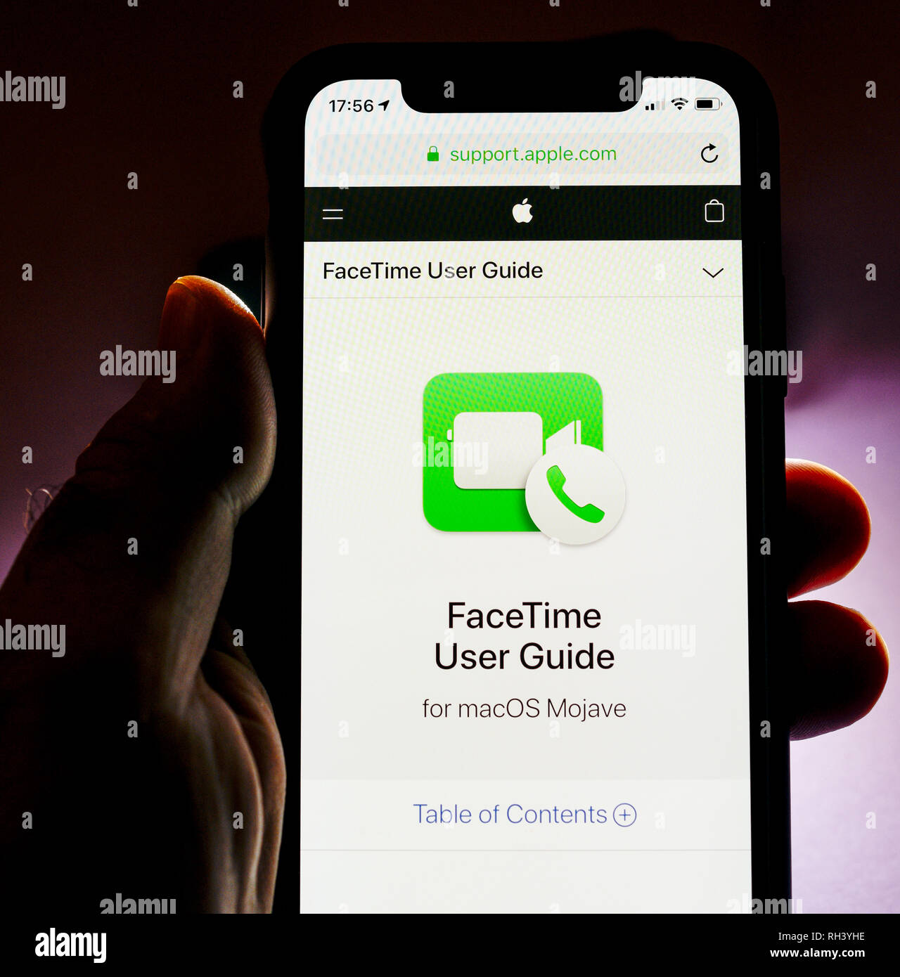 Paris, France - Jan 30, 2018: Man holding Apple iPhone XS with FaceTime ...