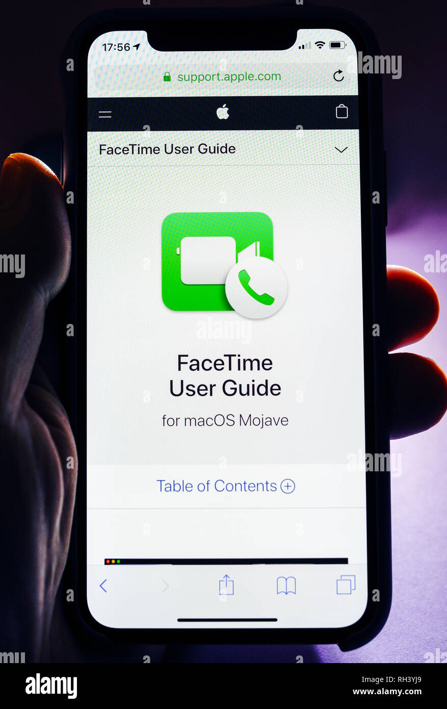 Paris, France - Jan 30, 2018: Man holding Apple iPhone XS with FaceTime ...