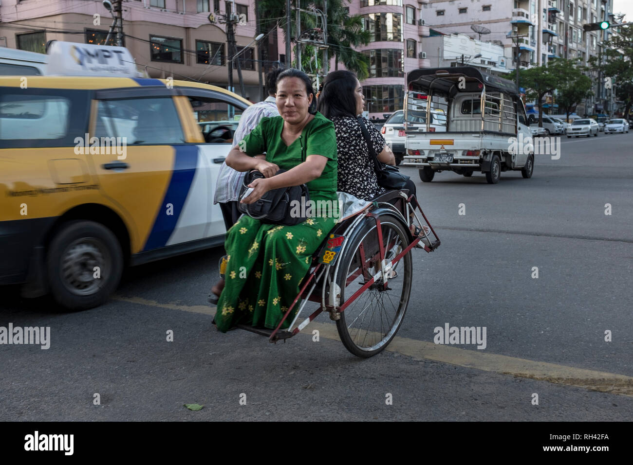 Burma yangon rickshaw hi-res stock photography and images - Alamy