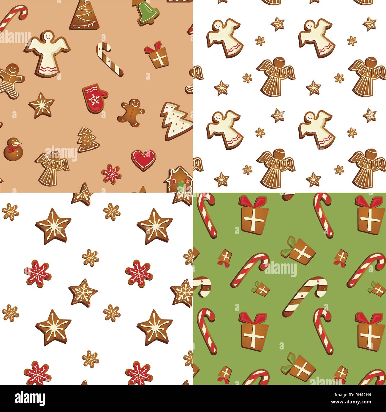 Gingerbread cookies seamless pattern . merry christmas. vector ...