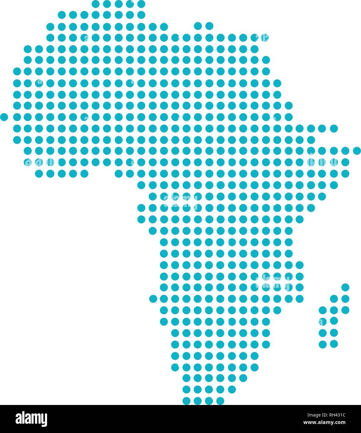 Dotted Africa map, Vector illustration isolated on white Stock Vector ...
