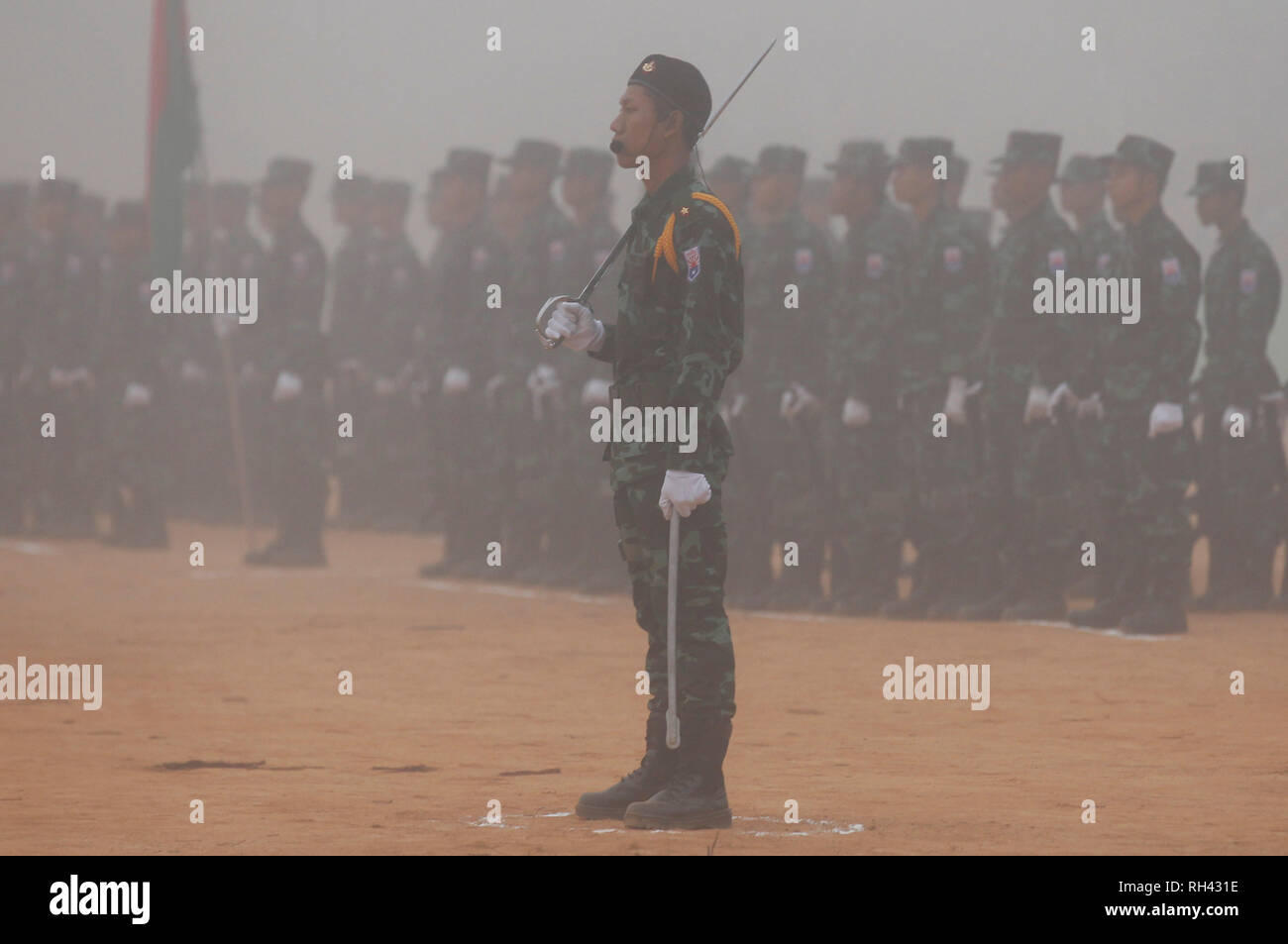 Karen National Union (KNU) soldiers seen during the ceremony. 70th ...