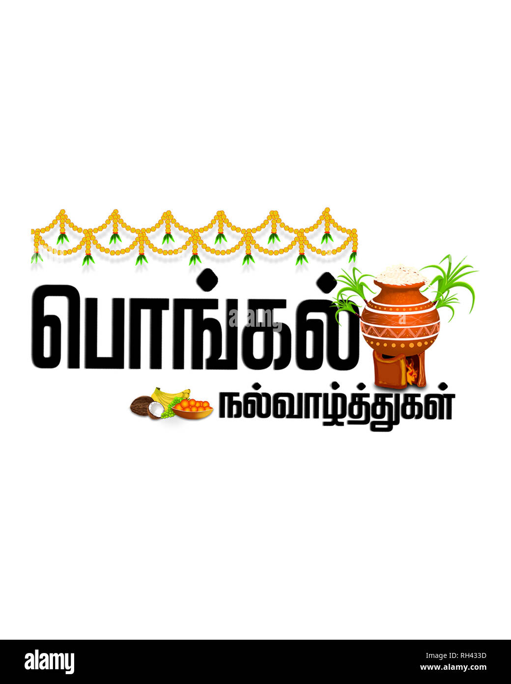 Happy pongal text hi-res stock photography and images - Alamy