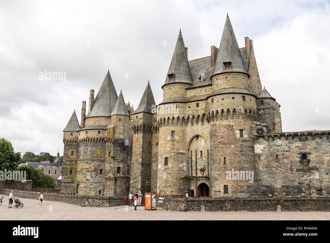 Vitre, France. The Chateau de Vitre, a medieval castle in Bretagne ...