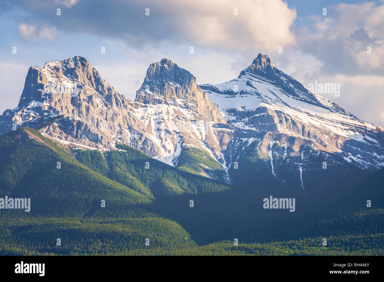 The Three Sisters in Banff National Park. Canmore, Alberta, Canada Stock Photo - Alamy