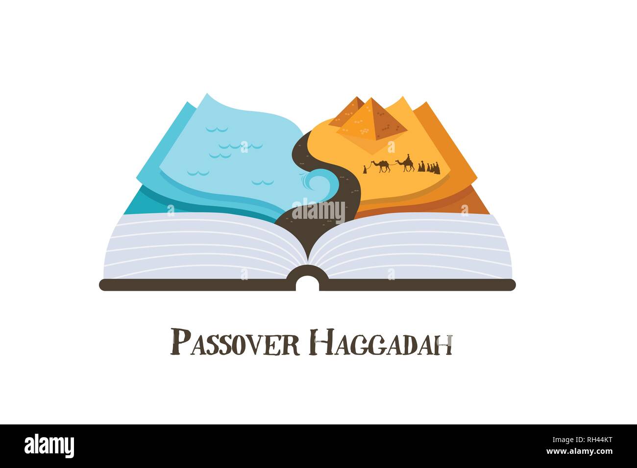 abstract pssover story haggadah book . Jews out of Egypt. vector ...