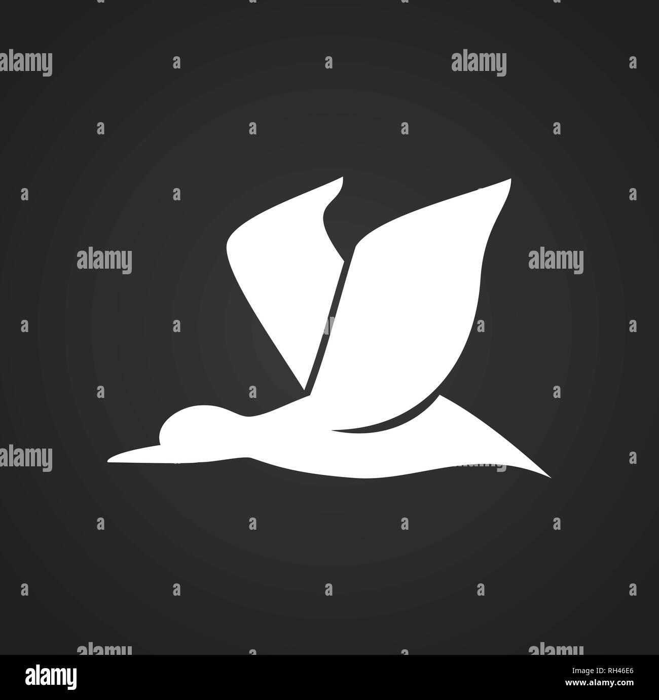 Bird icons set on black background for graphic and web design, Modern ...