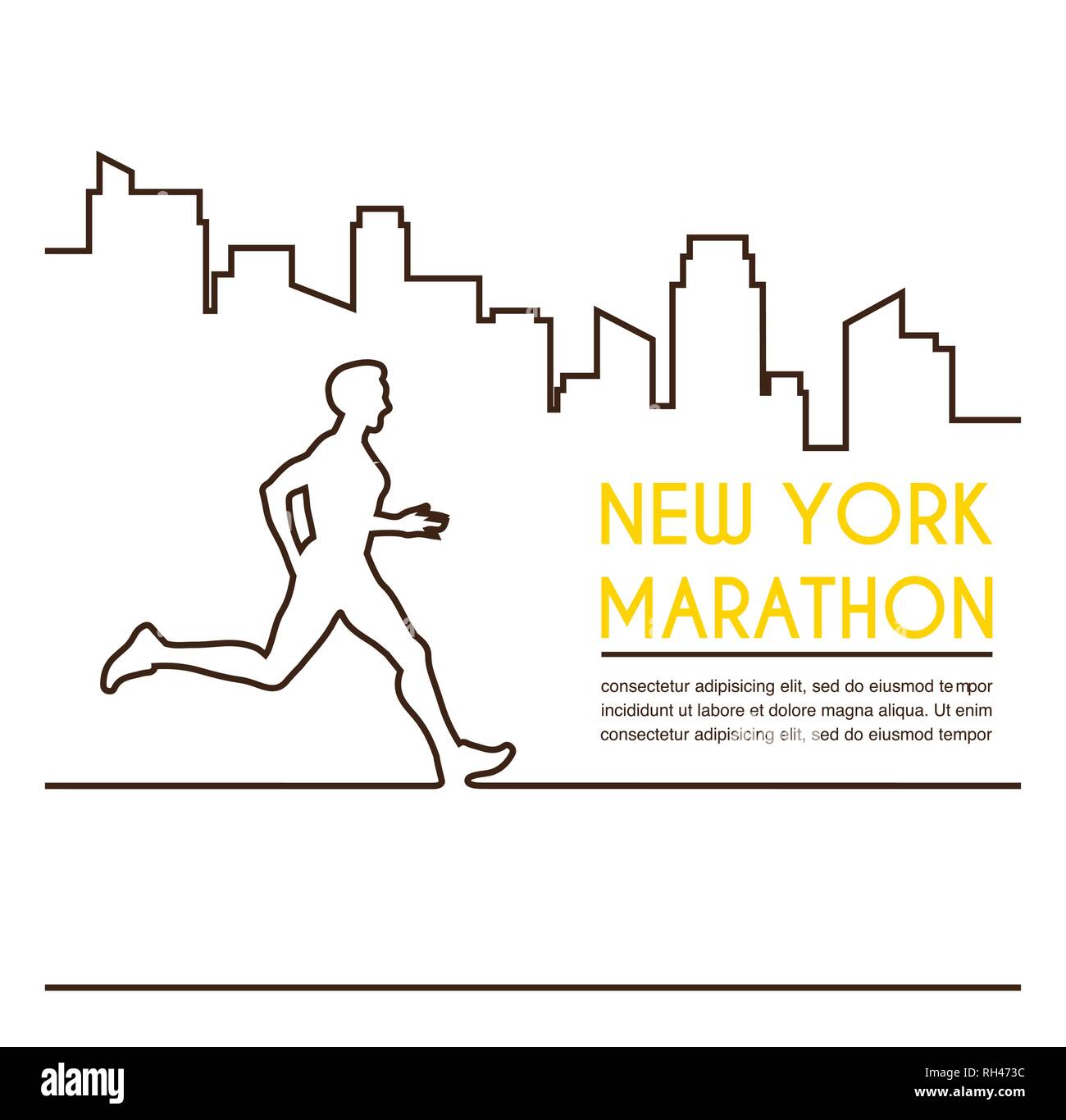 Marathon Runner Silhouette Male Cut Out Stock Images & Pictures - Alamy