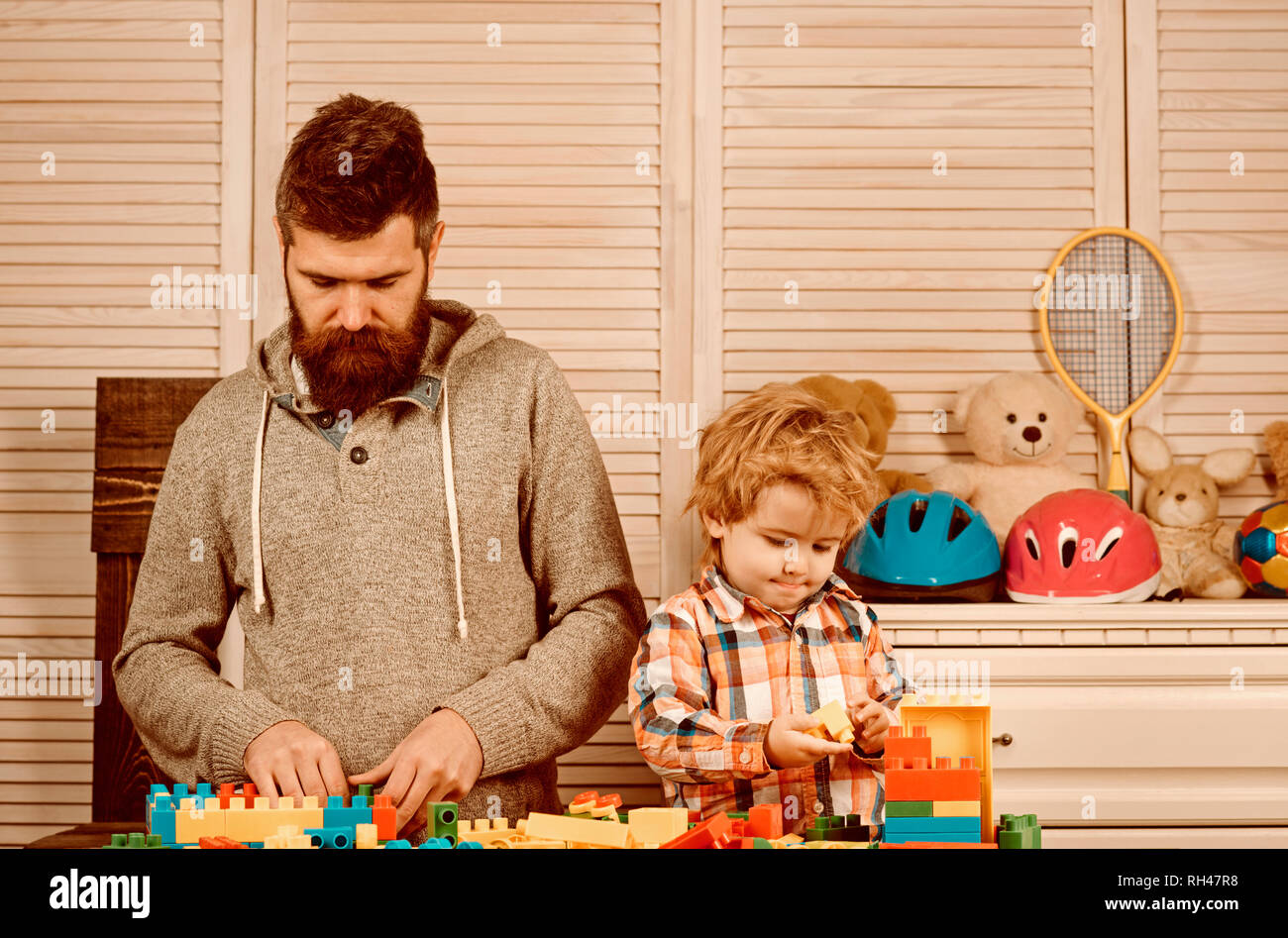 Little boy together with father. happy family and childrens day. happy ...