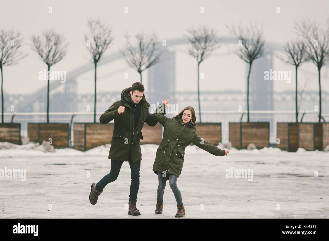 Person slipping on ice hi-res stock photography and images - Alamy