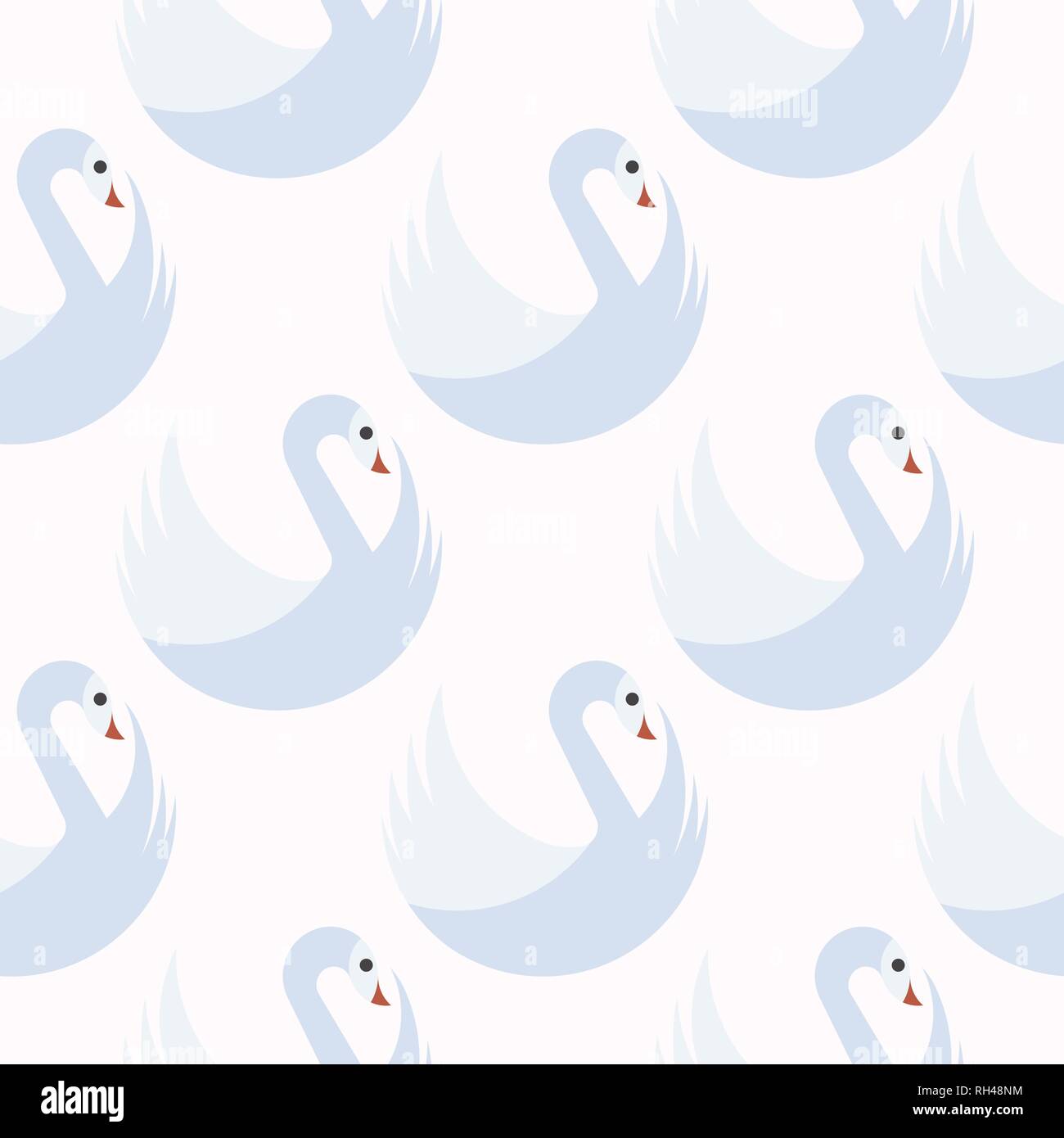 Seamless pattern with white swans in chessboard order next. Vector ...