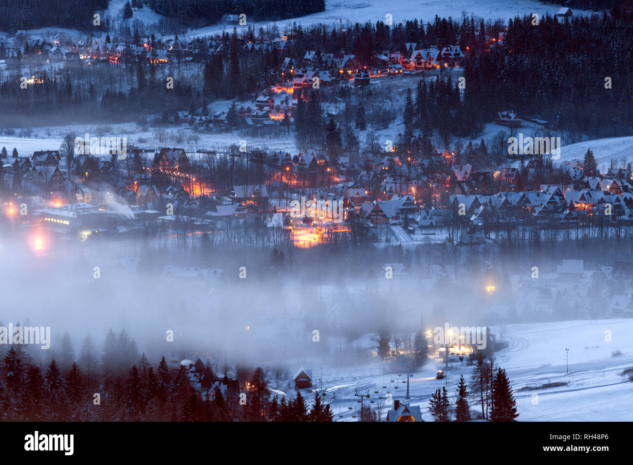 Winter panorama of Zakopane. Zakopane, Lesser Poland, Poland Stock ...